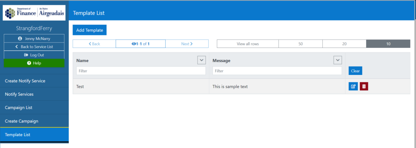Notify Service User UserGuide